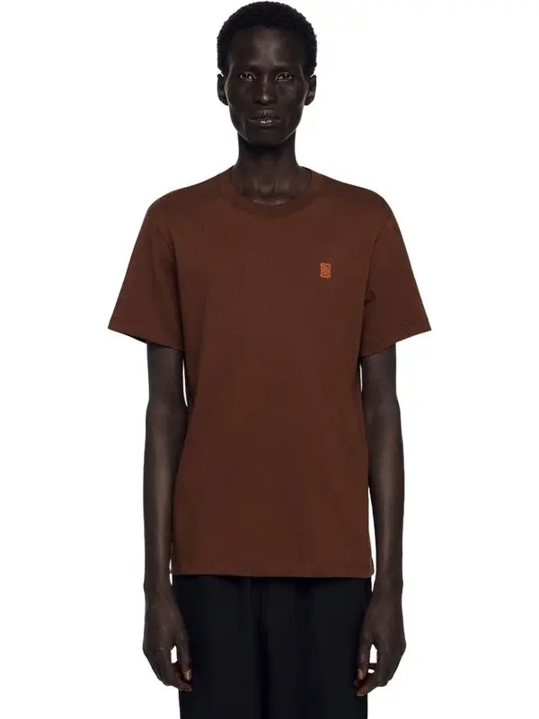 Sandro Leather Logo T-shirt - Ginger Bread