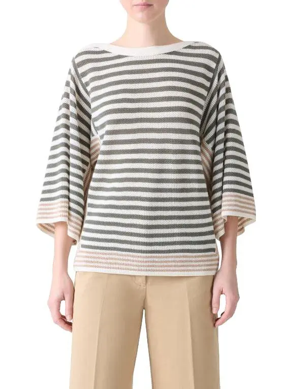 Akris Striped Virgin Wool Sweater - Cream-beige-khaki