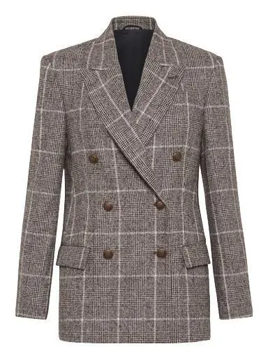 Brunello Cucinelli Prince Of Wales Blazer - Brown