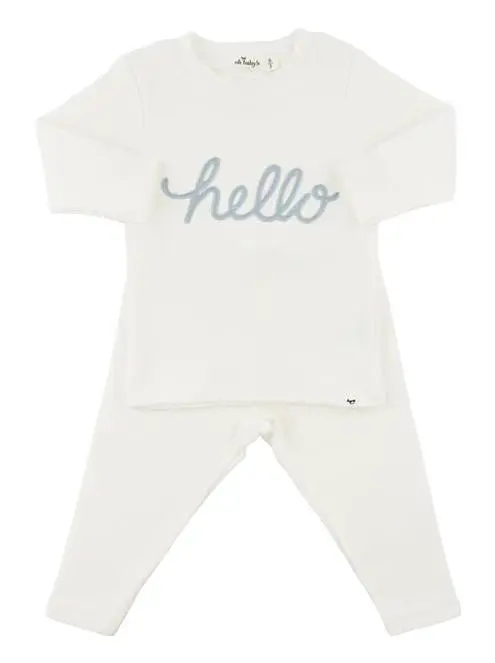 OH BABY! Embroidered Two Piece Set - Cream