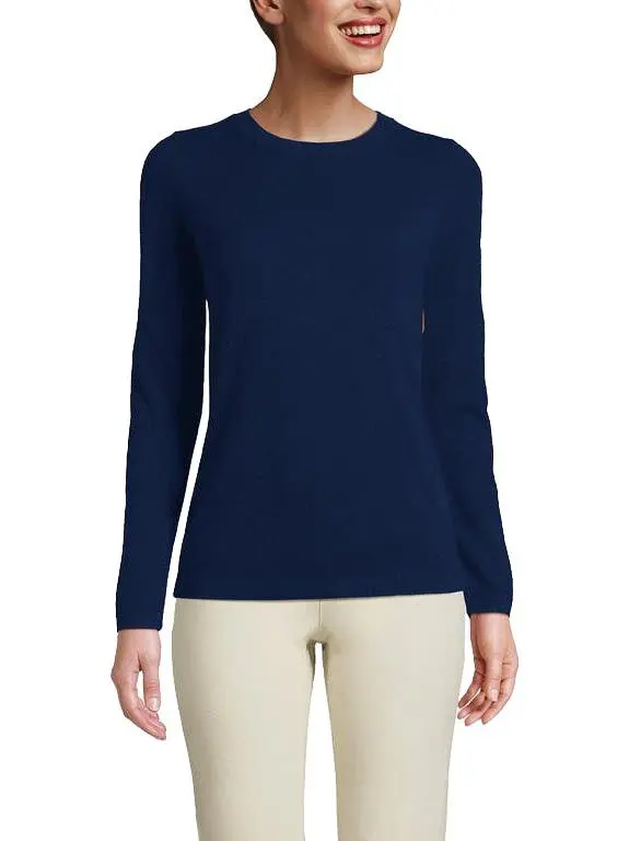 LANDS' END Cashmere Sweater - Deep Sea Navy