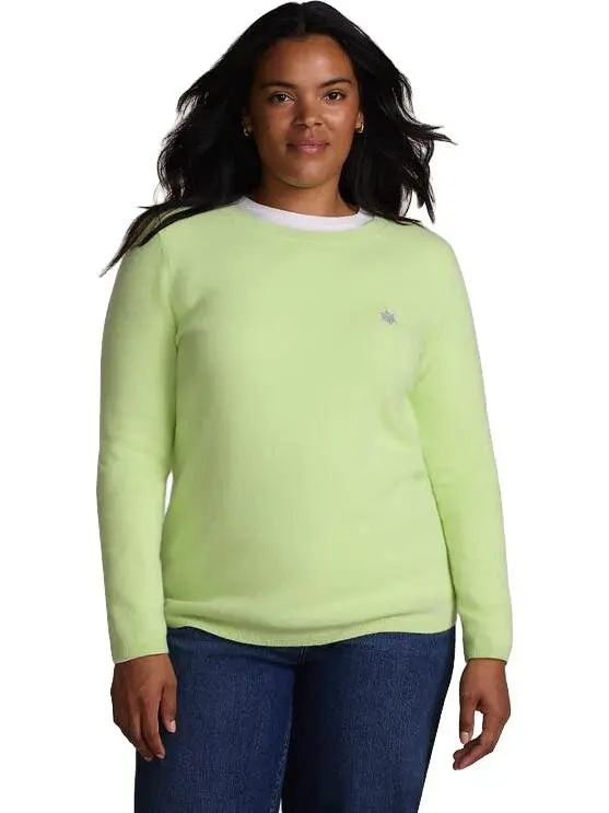 LANDS' END Cashmere Sweater - Fluorescent Green