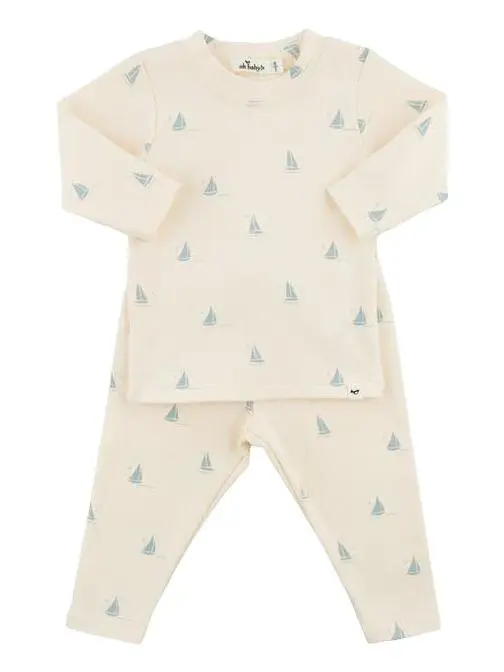 OH BABY! Mini Sailboats Two Piece Set - Milk