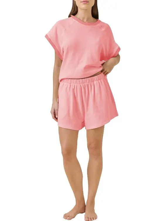 PAPINELLE Cotton-blend Terry Sleep Top - Watermelon Pink