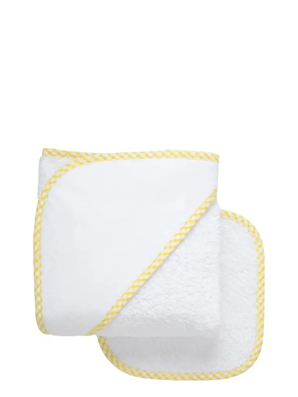 3 MARTHAS Hooded Towel And Washcloth Set - Yellow