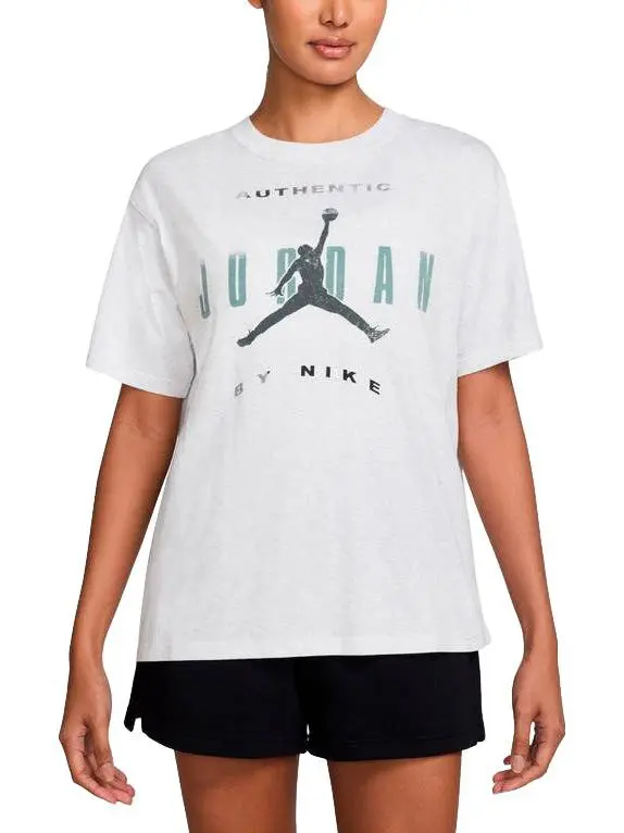 JORDAN Flight Relaxed Fit Cotton Graphic T-shirt - Birch Heather/cannon/grey