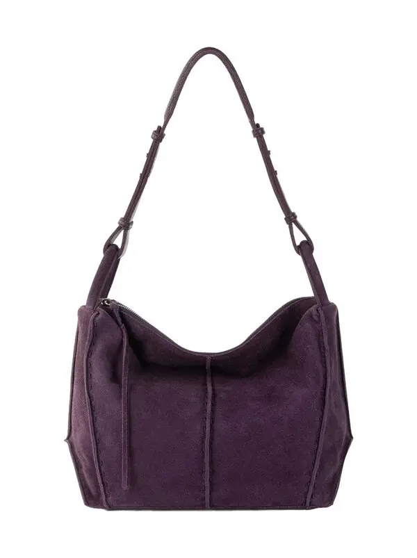 THE SAK Los Feliz Hobo Leather Bag - Aubergine Suede