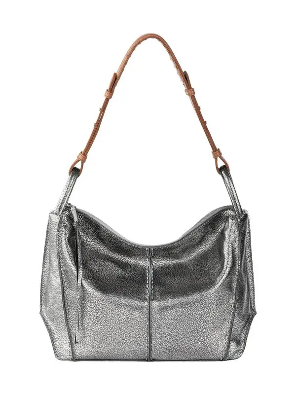 THE SAK Los Feliz Hobo Leather Bag - Dark Silver