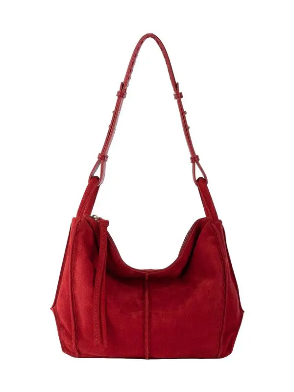 THE SAK Los Feliz Hobo Leather Bag - Scarlet Suede