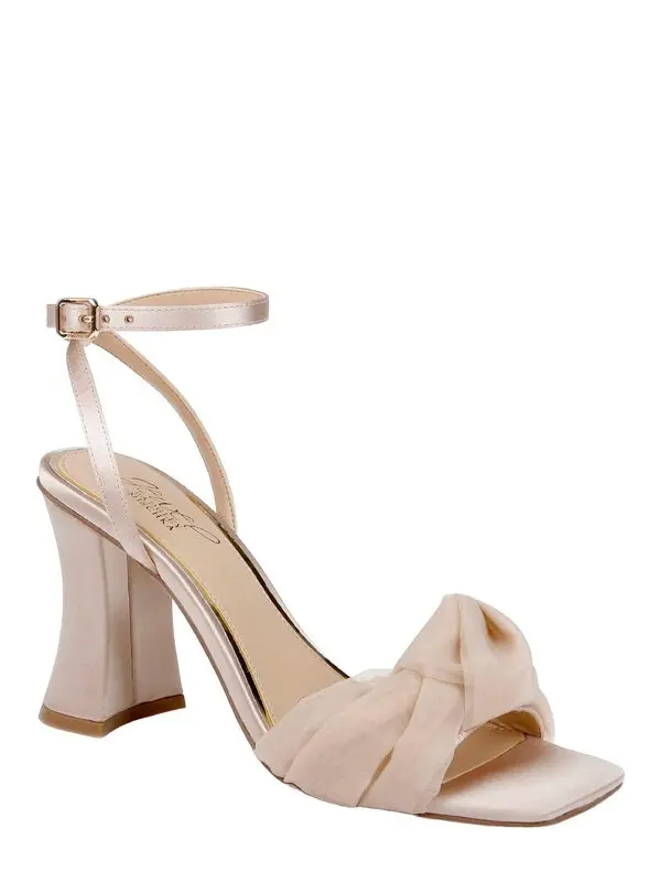 Badgley Mischka Fayola Ankle Strap Sandal - Beige Satin