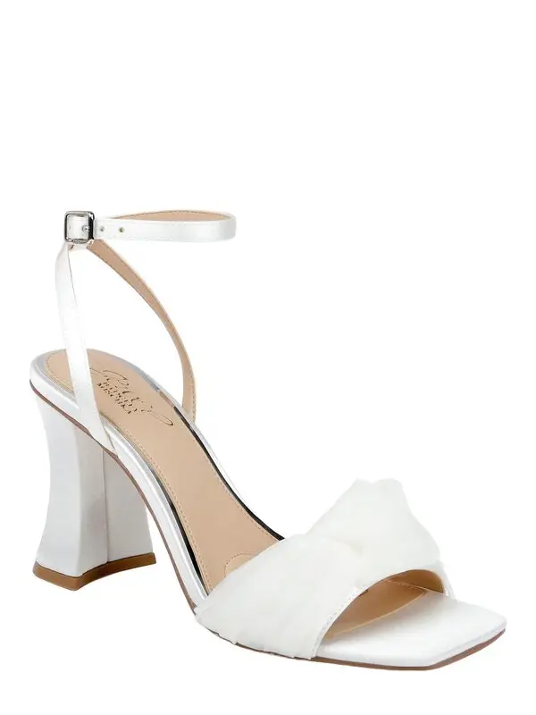 Badgley Mischka Fayola Ankle Strap Sandal - Ivory Satin