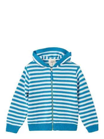 VILD HOUSE OF LITTLE Organic Knit Cardigan - Blue Striped