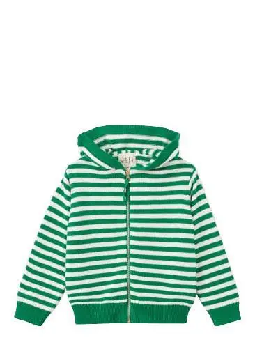 VILD HOUSE OF LITTLE Organic Knit Cardigan - Green Striped