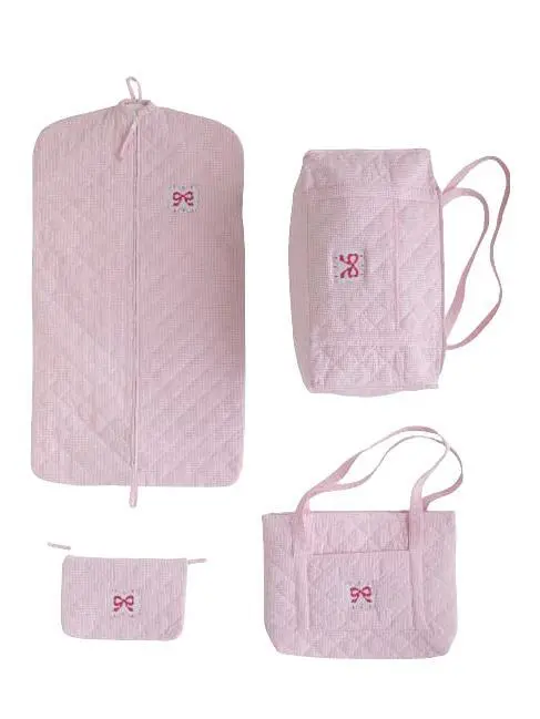 LITTLE ENGLISH Quilted Luggage Set - Pink Bow