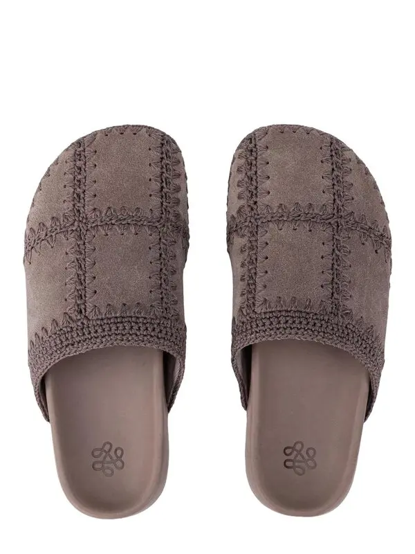 THE SAK Bolinas Suede Clogs - Mushroom Suede Patch