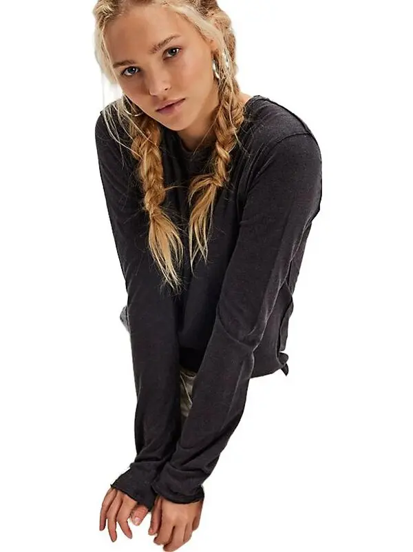 Free People We The Free Nova Long-sleeve Tee - Black