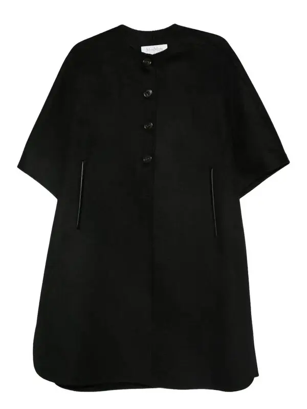 Max Mara Button-fastening Cape - Black