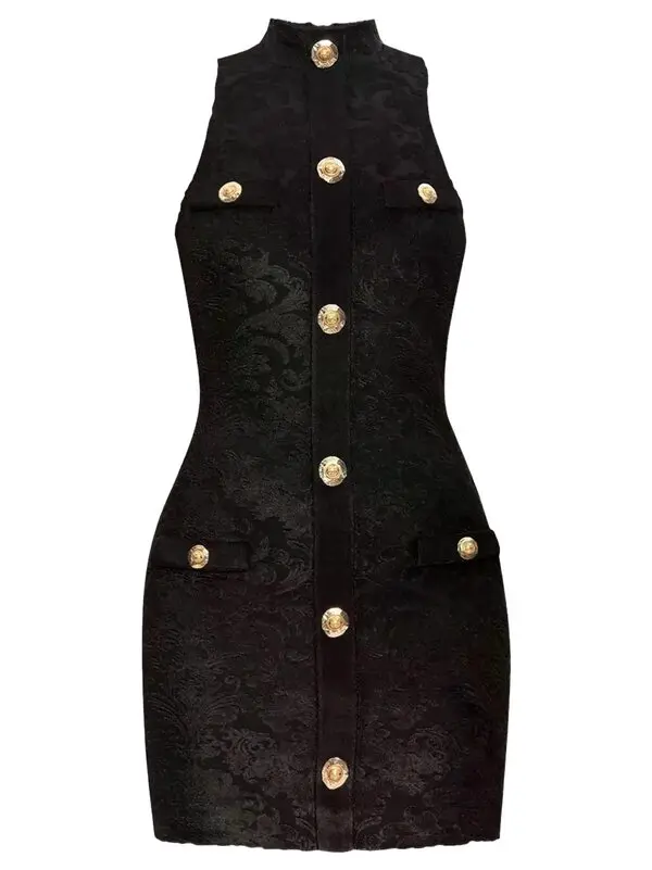 Balmain Baroque Bouclette Mini Dress - Black
