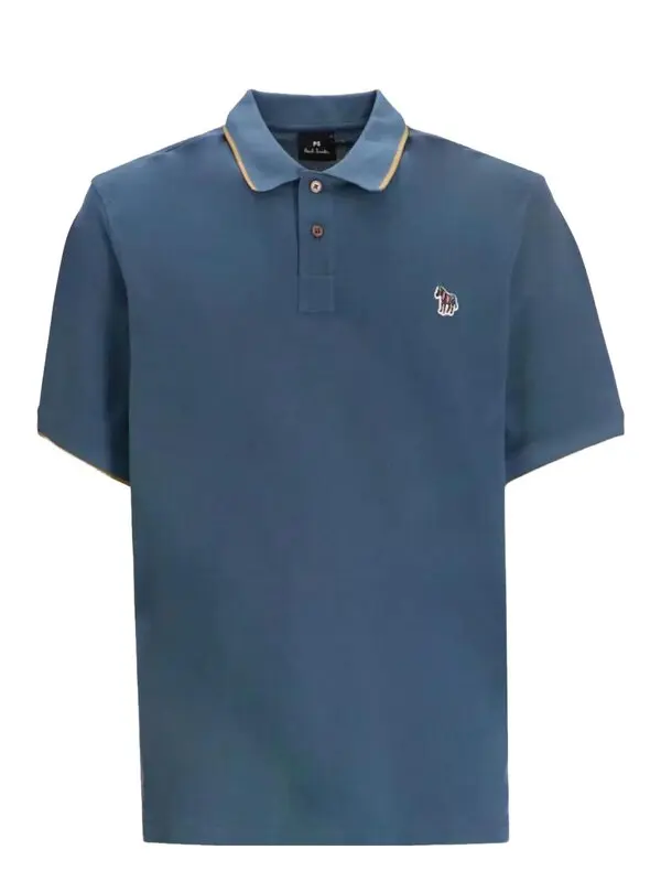 Paul Smith Zebra-emblem Cotton Polo Shirt - Blue