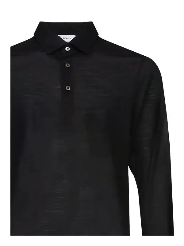 John Galliano Long-sleeve Button Polo Shirt - Blue