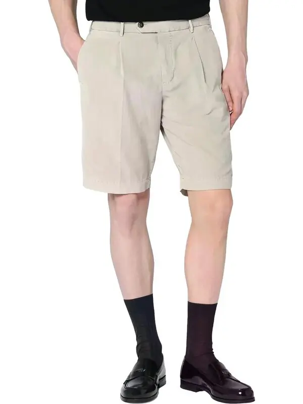 PT TORINO Pleated Bermuda Shorts - Neutrals