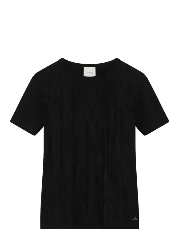 Calvin Klein Ribbed Short-sleeve T-shirt - Black
