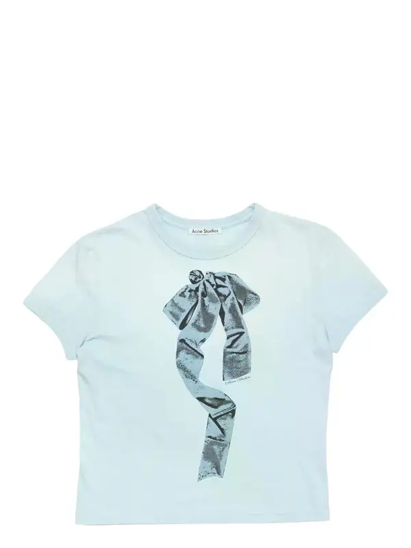 Acne Studios Ribbon-print T-shirt - Blue