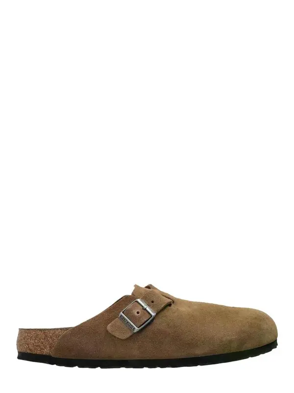 BIRKENSTOCK Boston Buckle Suede Mules - Brown