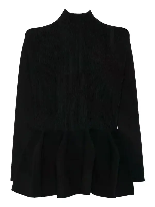 CFCL Pottery Ribbed Peplum Top - Black