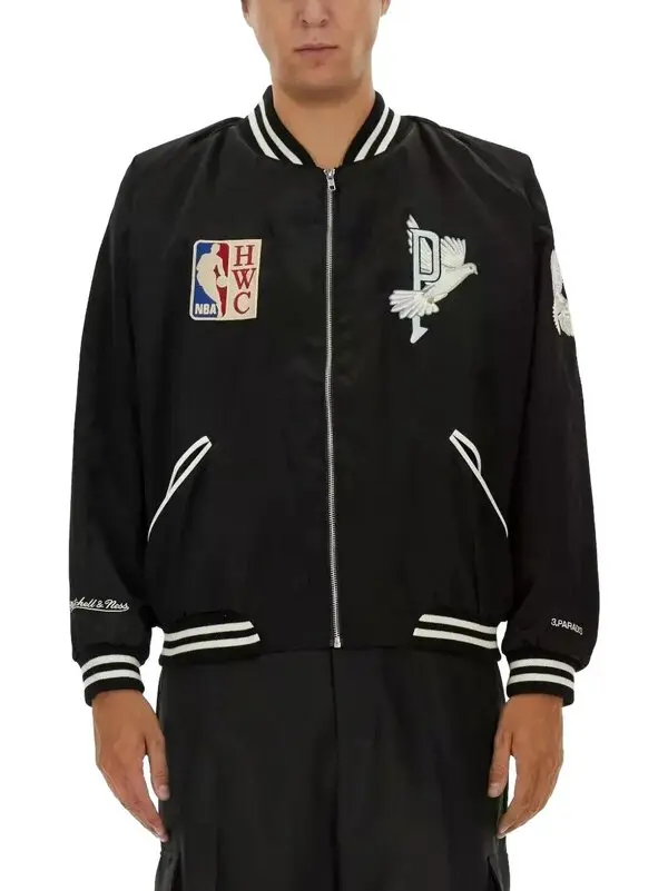 3.PARADIS X Mitchell & Ness And The Nba Varsity Bomber Jacket - Black
