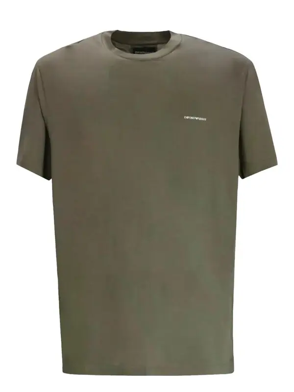 Emporio Armani Logo-print Crew-neck Jersey T-shirt - Green