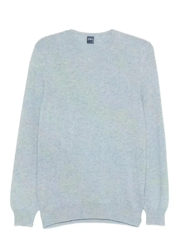 Fedeli Crew Neck Cashmere Sweater - Blue