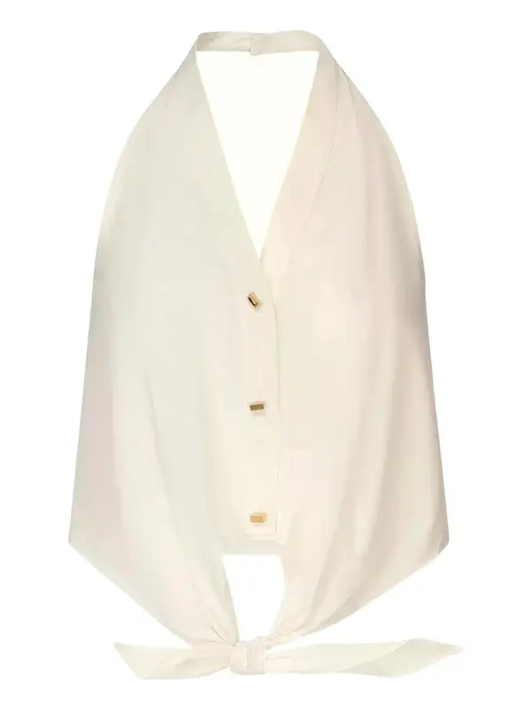 MARCIANO Button-front Tie-front Top - White