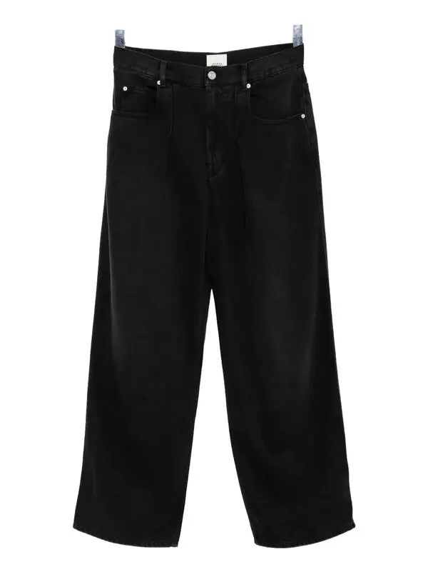 Isabel Marant Pleated Faded Jeans - Black