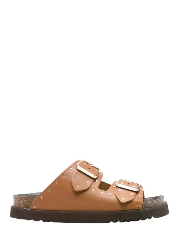 DR. SCHOLL'S SHOES Beatriz Studded Double-buckle Sandals - Brown