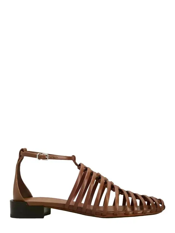 TOD'S Leather Strappy Sandals - Brown