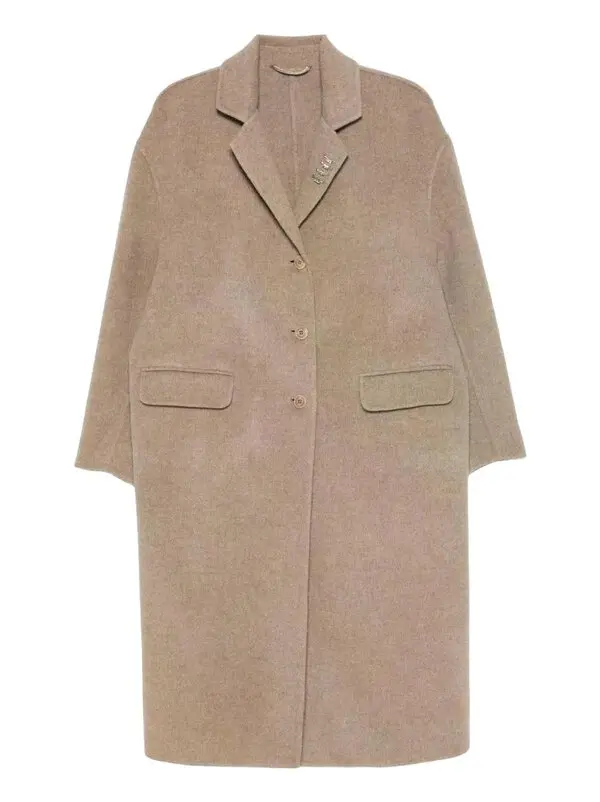 Ermanno Scervino Efezia Button-fastening Flap-pocket Coat - Brown