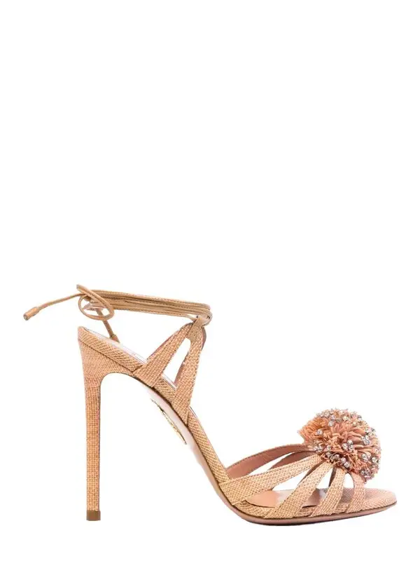 AQUAZZURA 110mm Movida Crystal-embellished Sandals - Neutrals