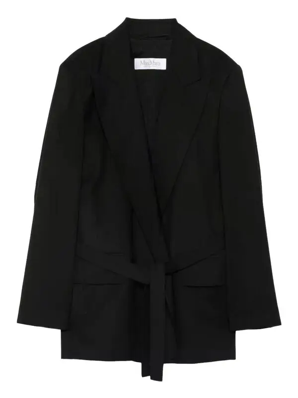 Max Mara Belted Wrap Jacket - Black
