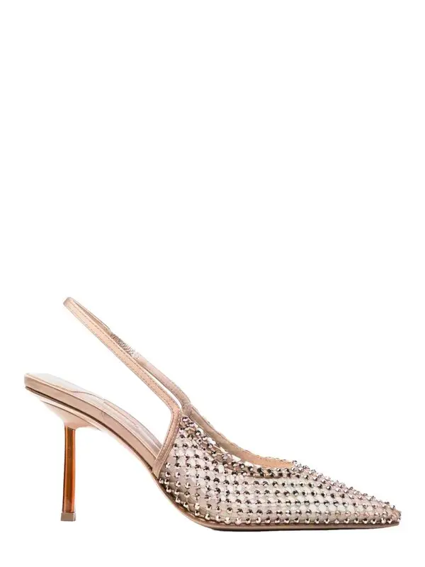 LE SILLA 80mm Gilda Crystal-embellished Heeled Pumps - Neutrals