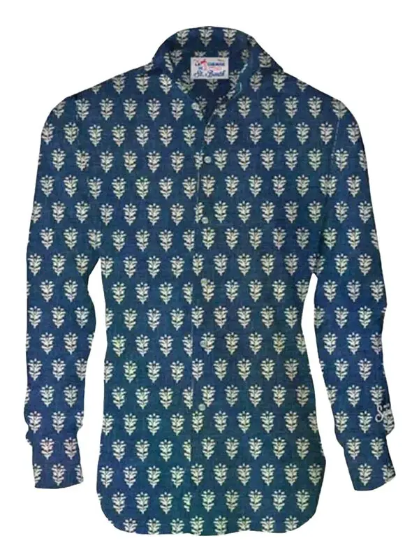 MC2 SAINT BARTH Floral-print Shirt - Blue