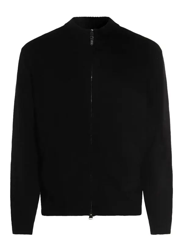 Canali Zip-neck Sweater - Black