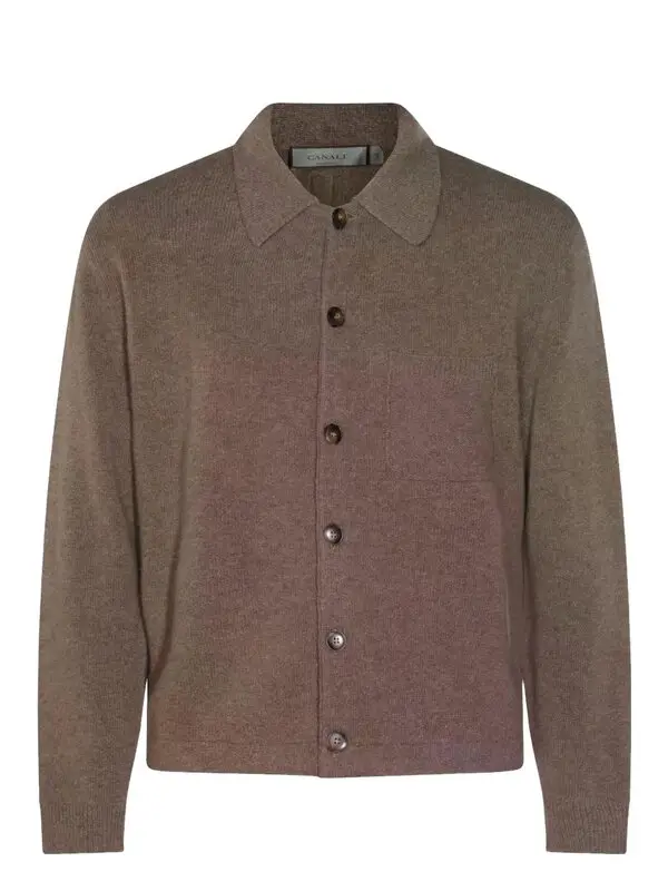 Canali Buttoned Patch-pocket Cardigan - Brown