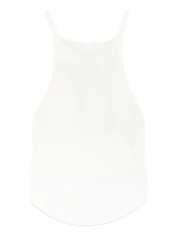 COURREGES Ribbed Halter Tank Top - White