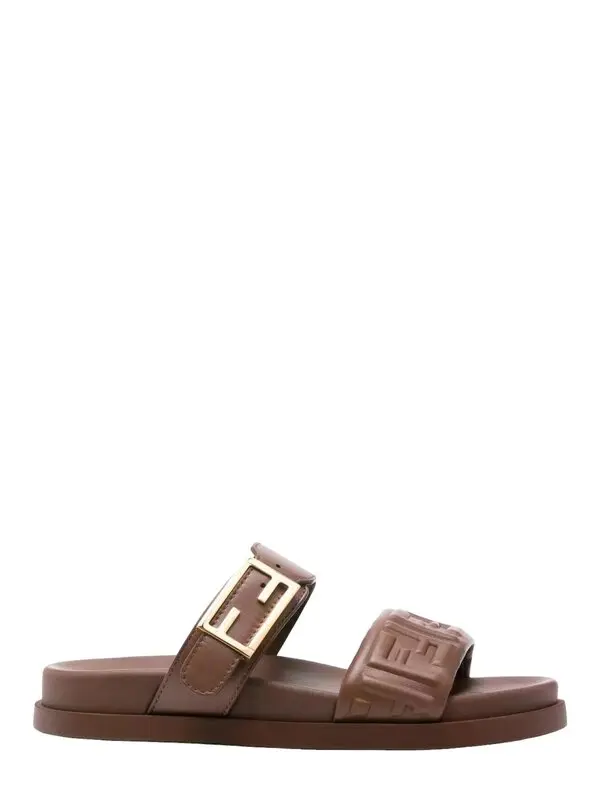 Fendi Double-band Flat Sandals - Brown