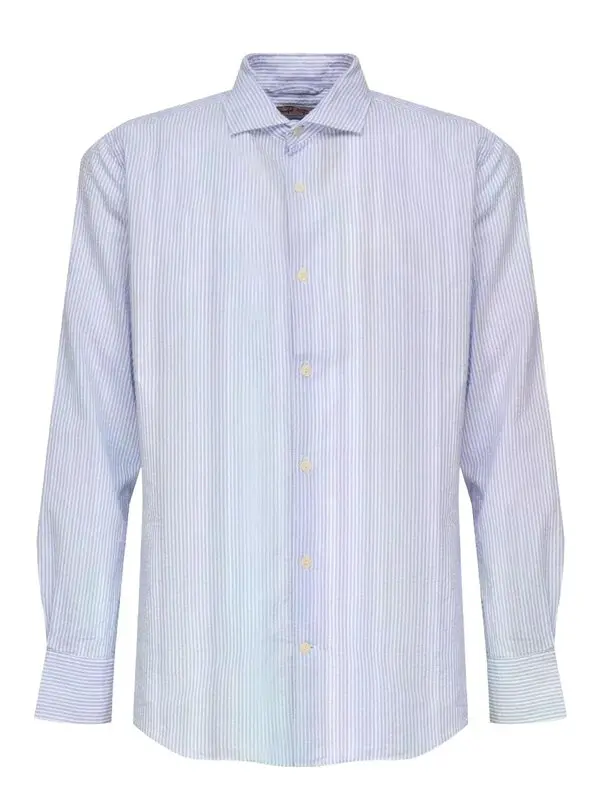 MC2 SAINT BARTH French-collar Striped Shirt - Blue