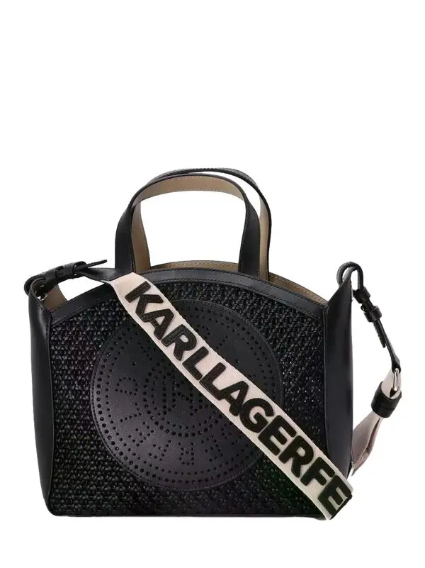 Karl Lagerfeld Perforated-logo Tote - Black