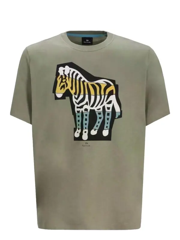 Paul Smith Zebra-print Cotton T-shirt - Green