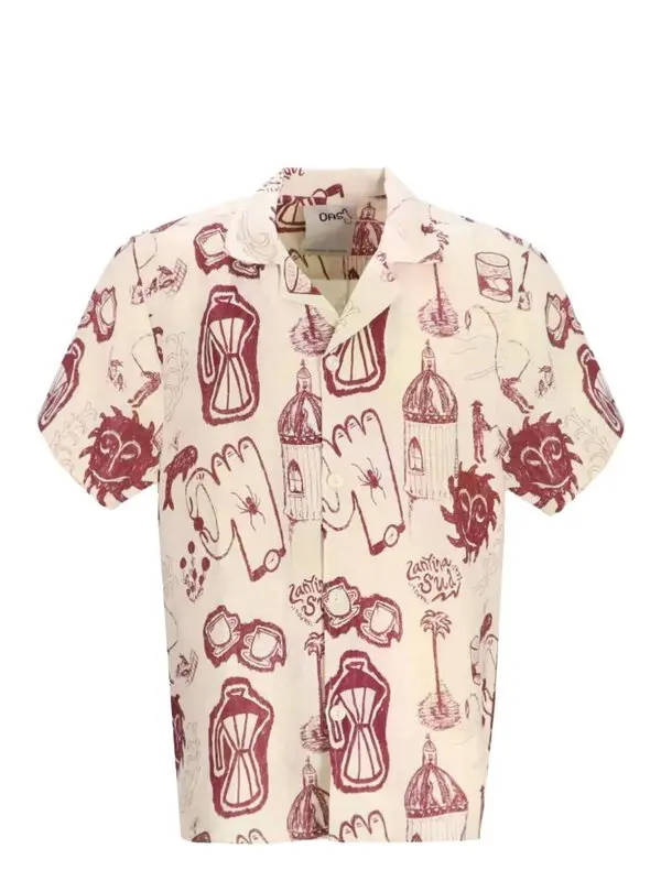 OAS Company Cuba Graphic-print Short-sleeve Shirt - Neutrals