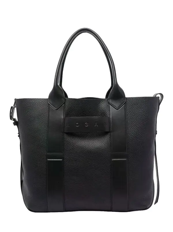 Hogan Leather Shopping Tote Bag - Black